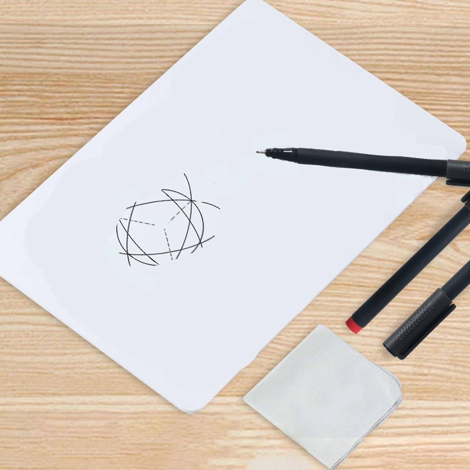 Bgliely A4 Size Double-Sided Whiteboard with Pen and Wipe Cloth ...