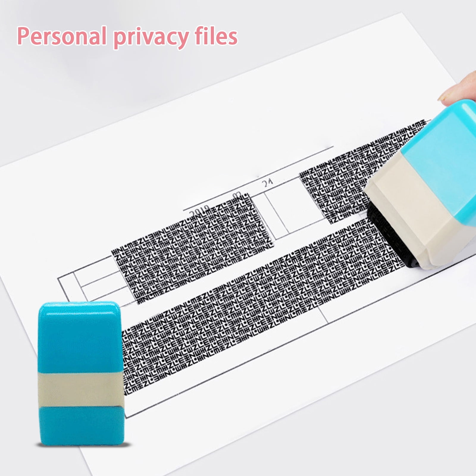 Bgliely Blue Identity Protection Roller Coding Pen for Concealing Personal Information with ...