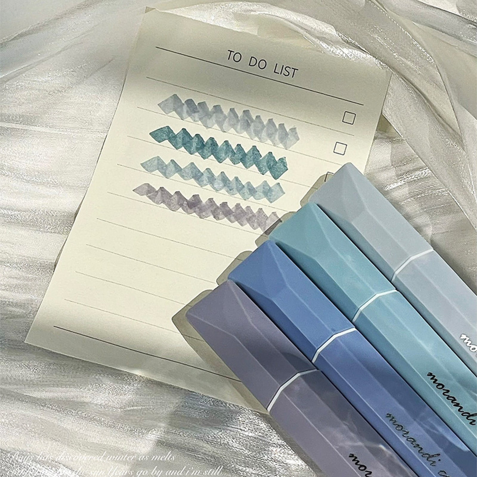 Bgliely Gradient Color Highlighter Pen Blue Plastic Non-Bleed Bible ...