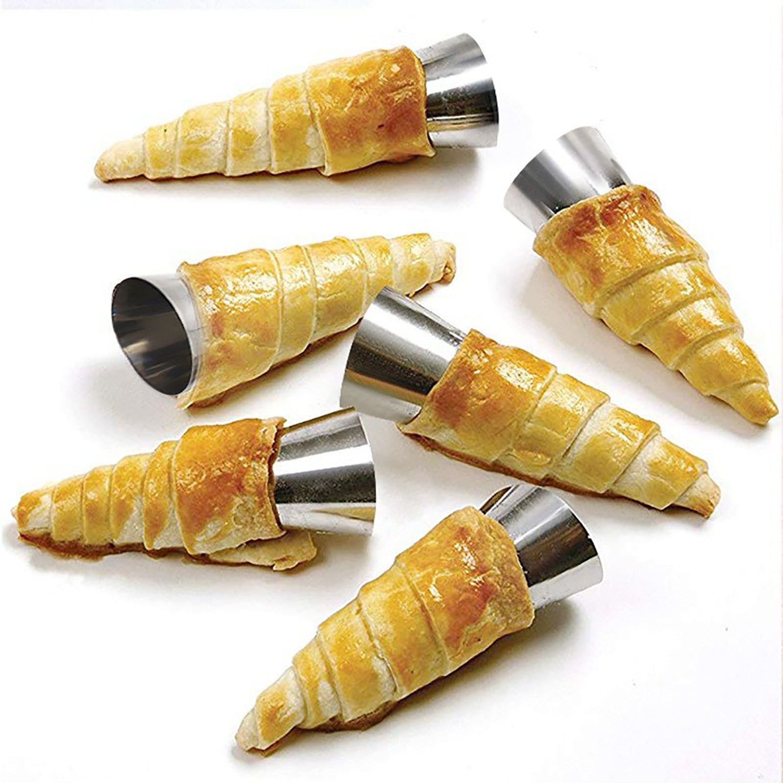 Bgliely Stainless Steel Danish Croissant & Cream Horn Mold, Flared Roll ...