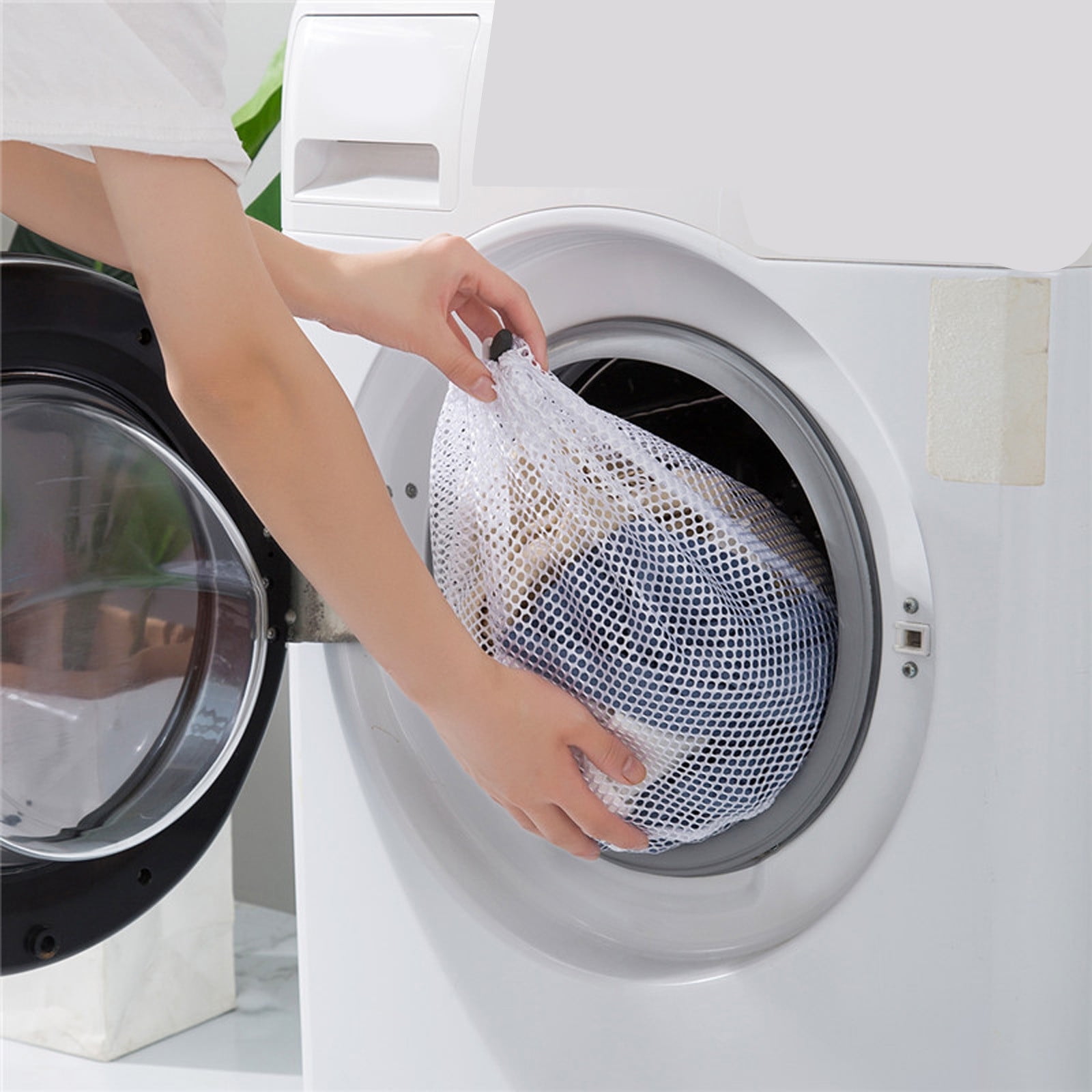 Bgliely White Large Mesh Laundry Bag with Drawstring for Delicates ...