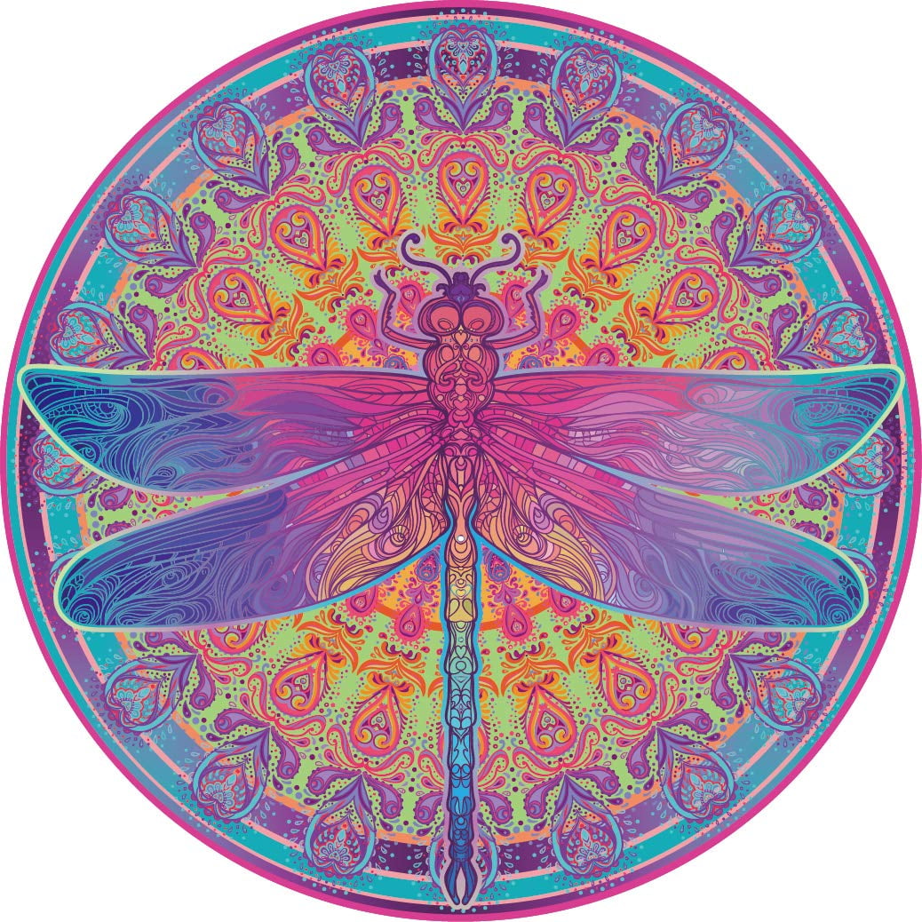 Bgraamiens Puzzle-Zentangle Dragonfly-1000 Pieces RRF12 Vivid Dragonfly ...