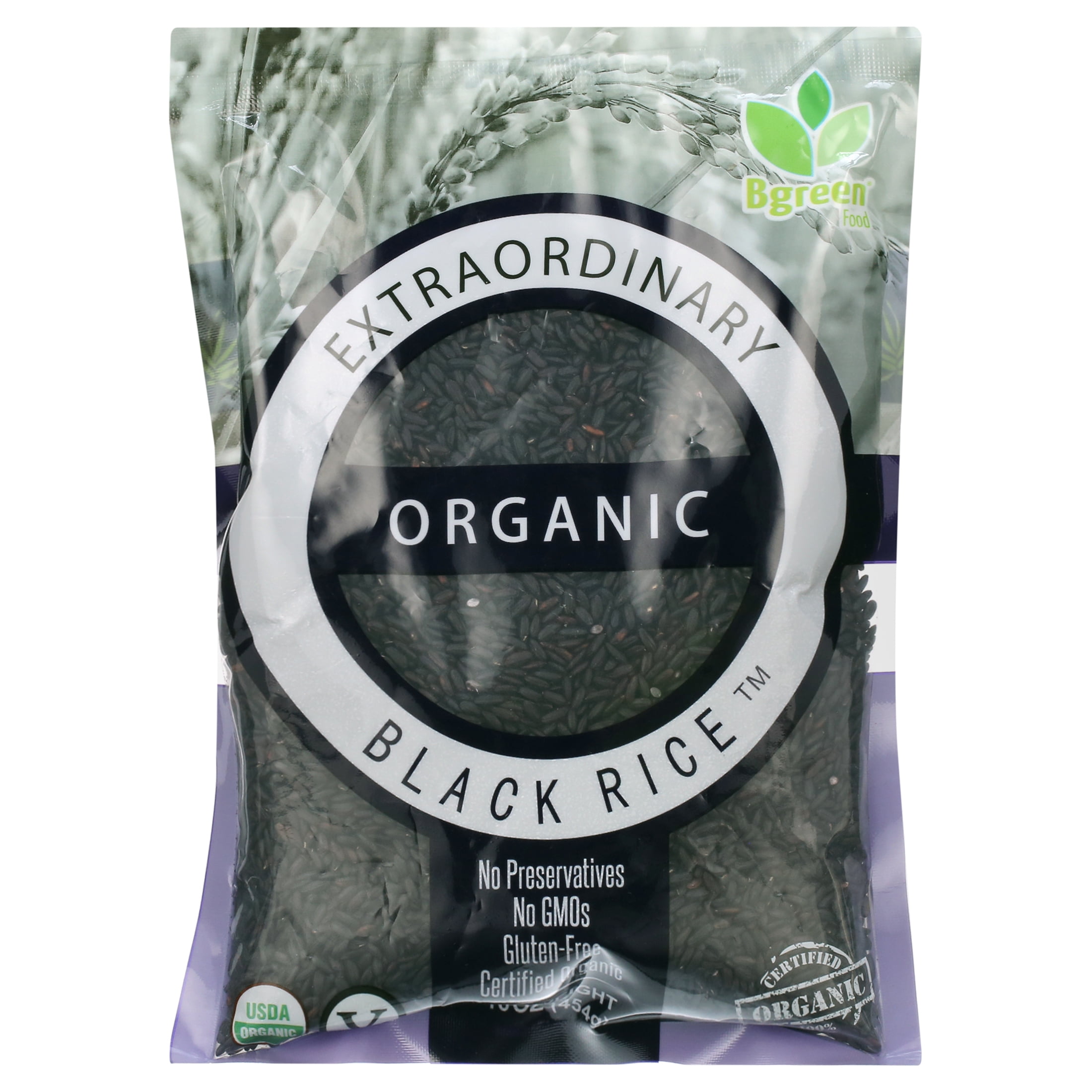 Bgreen Organic Black Rice, Certified Organic, Non-GMO, Vegan, Gluten ...