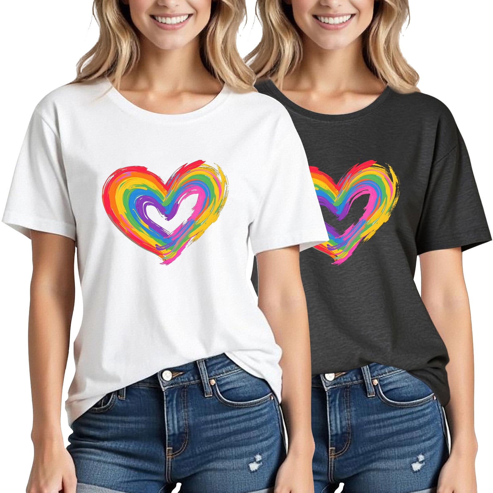 Bgstyu Pride Shirts for Women Rainbow Graphic Tees LGBTQ Support Pride ...