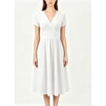Bgstyu Womens Summer Midi Dresses Wrap V Neck Short Sleeve Formal ...