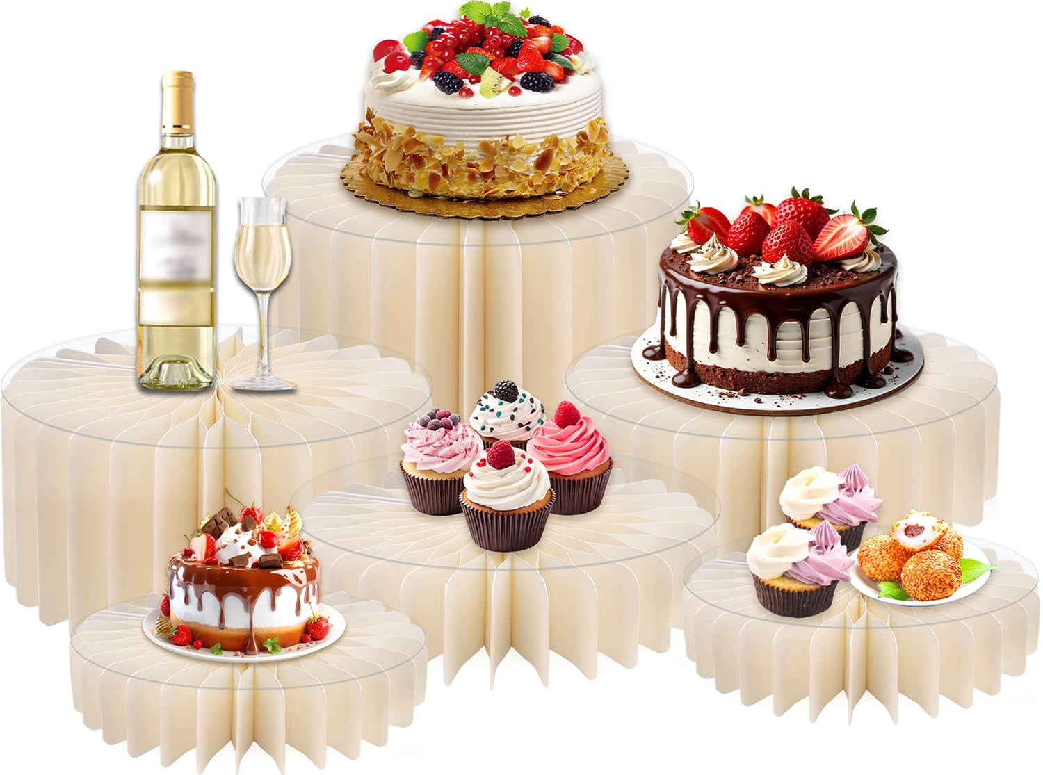 Bgzdxhxyr 6 Pack Buffet Risers, Acrylic Food Display Risers for Buffet ...