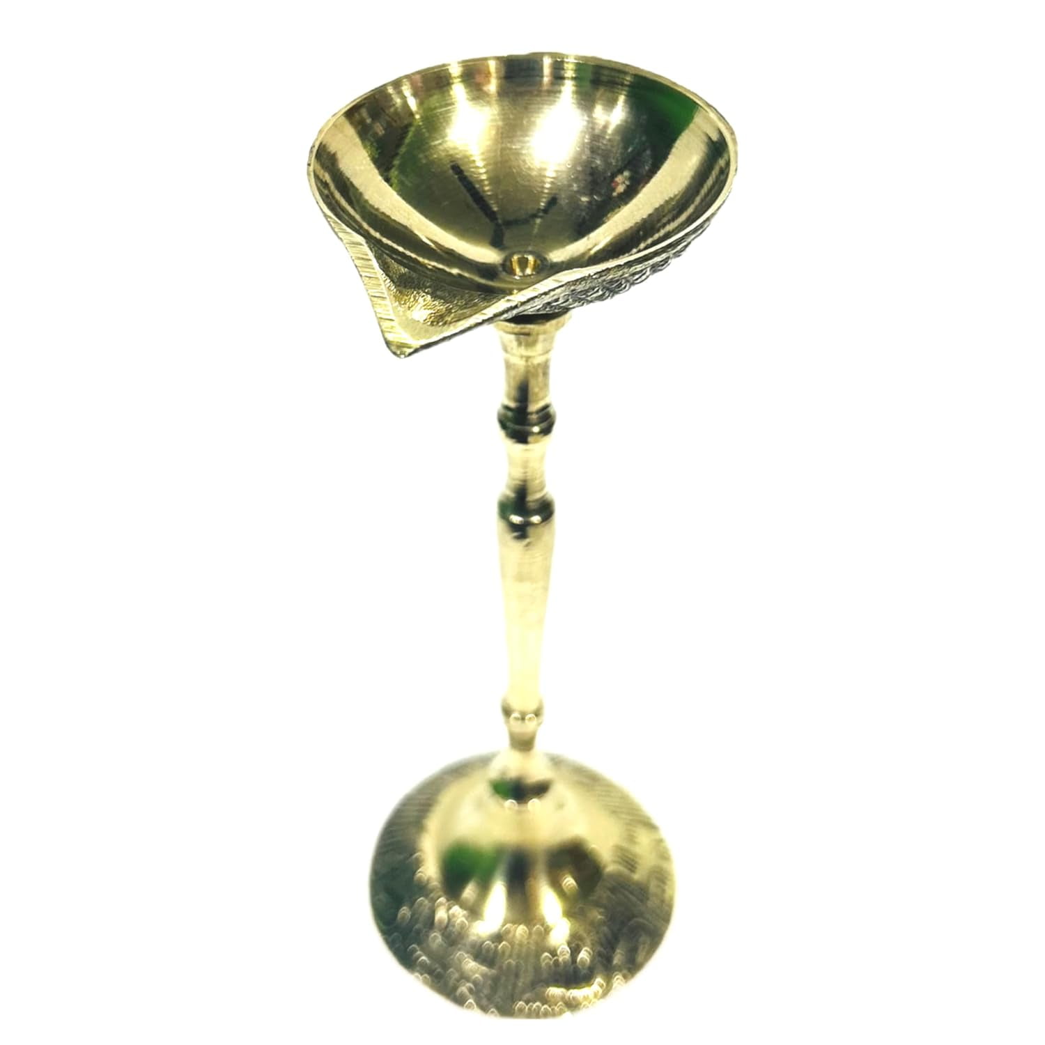 Bhabani Antique Shop Pure Brass Long Pradip Hmade Diya for Puja Use 16 ...