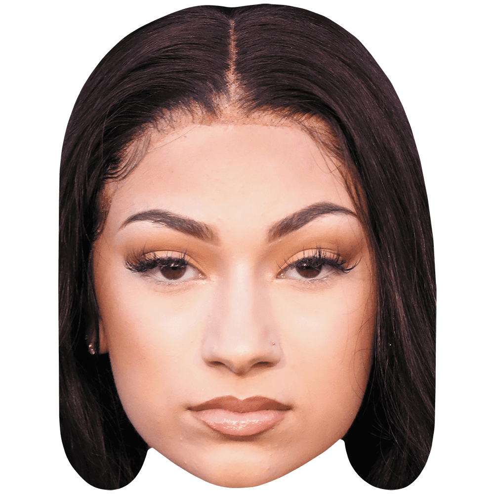 Bhad Bhabie (Brown Hair) Celebrity Mask, Flat Card Face, Fancy Dress ...