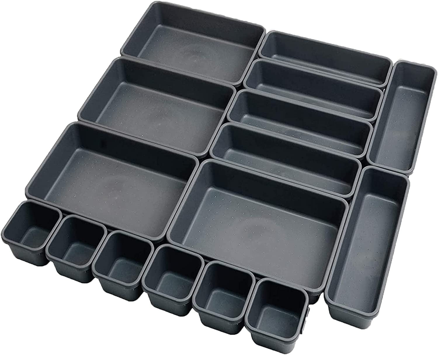Bhadani Sales Interlocking Drawer Organizer 16 PCS Bins Durable Plastic ...