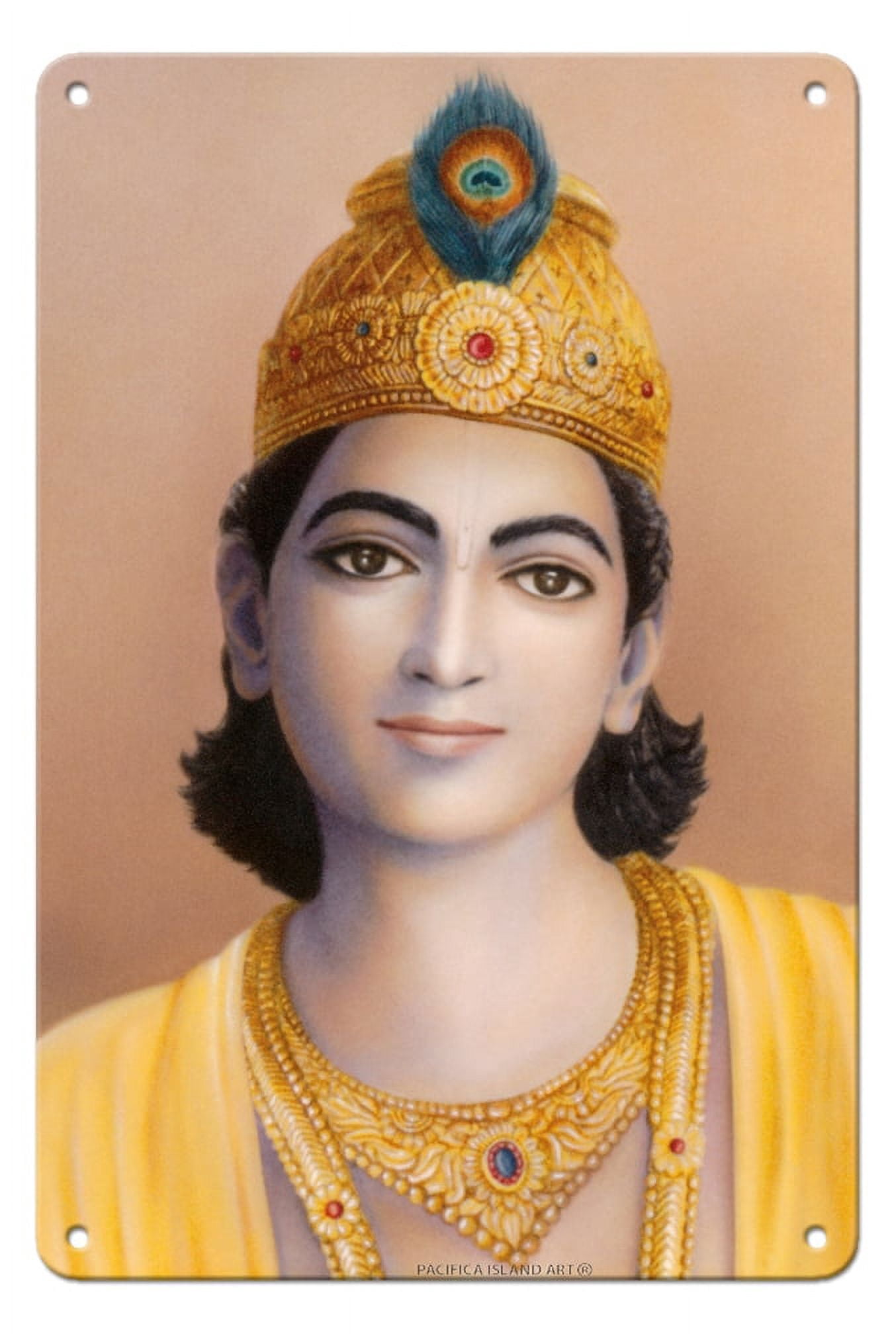 Bhagavan Krishna - India Hindu Deity - Vintage Religious Art - 8 x 12 ...