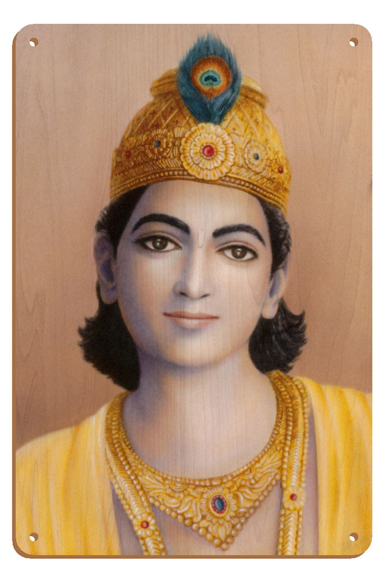 Bhagavan Krishna - India Hindu Deity - Vintage Religious Art - 8 x 12 ...