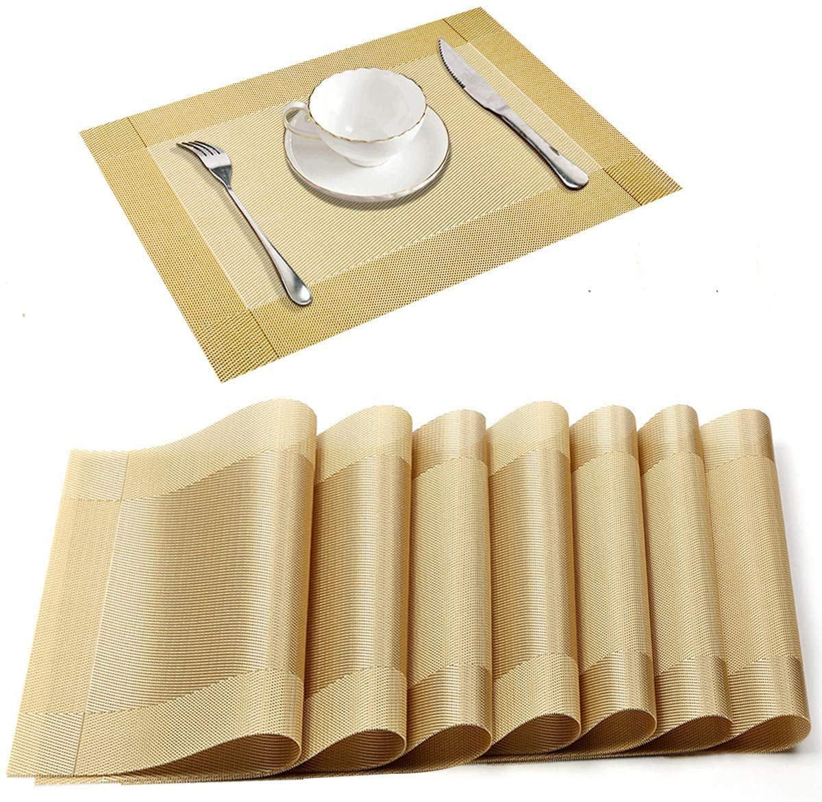 Bhaguji Pvc Polyester Placemats Set Of 8 Heat-Resistant Placemat For ...