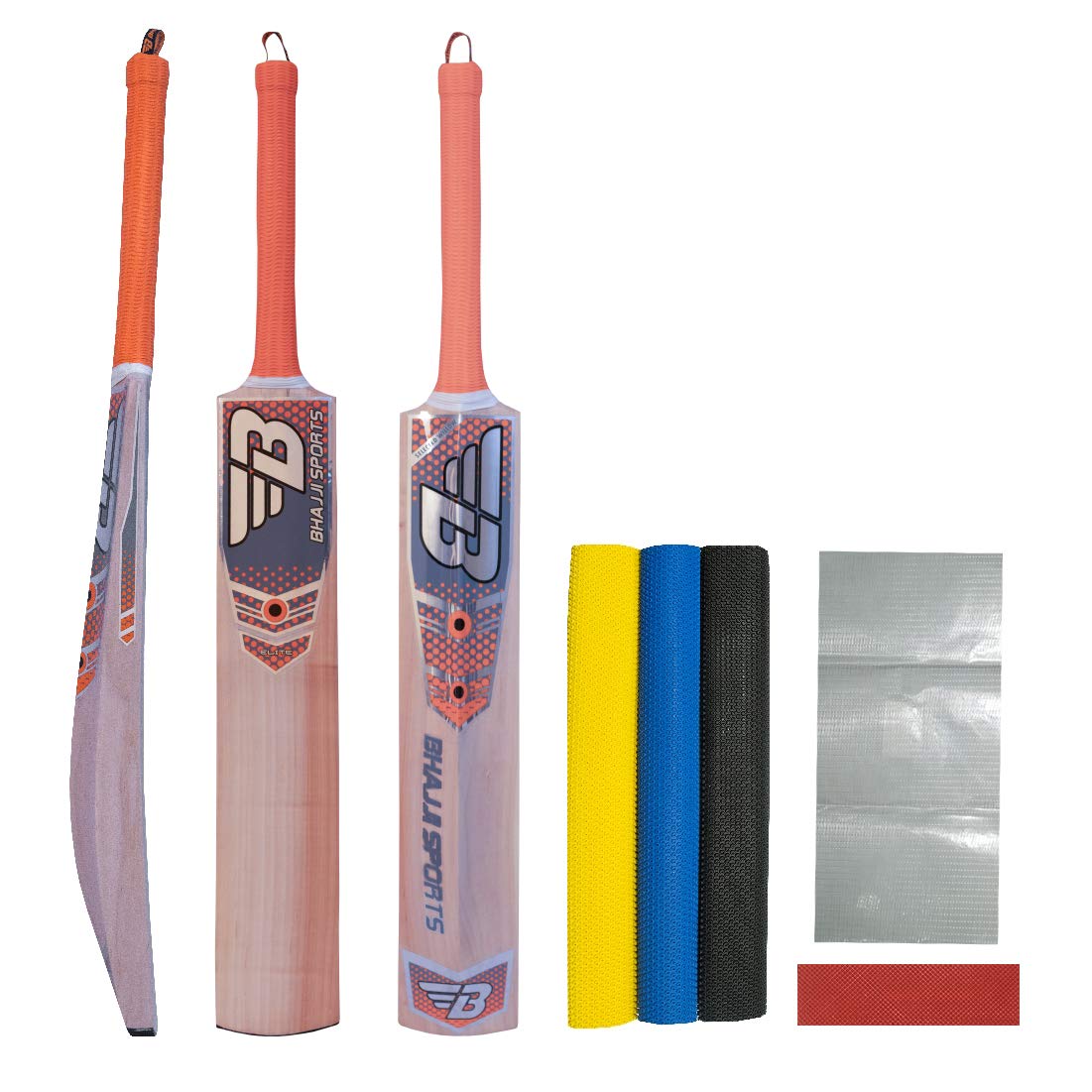 Bhajji Kashmiri Willow Cricket Bat Elite Size-5 , Bhajji Bat Grip ...