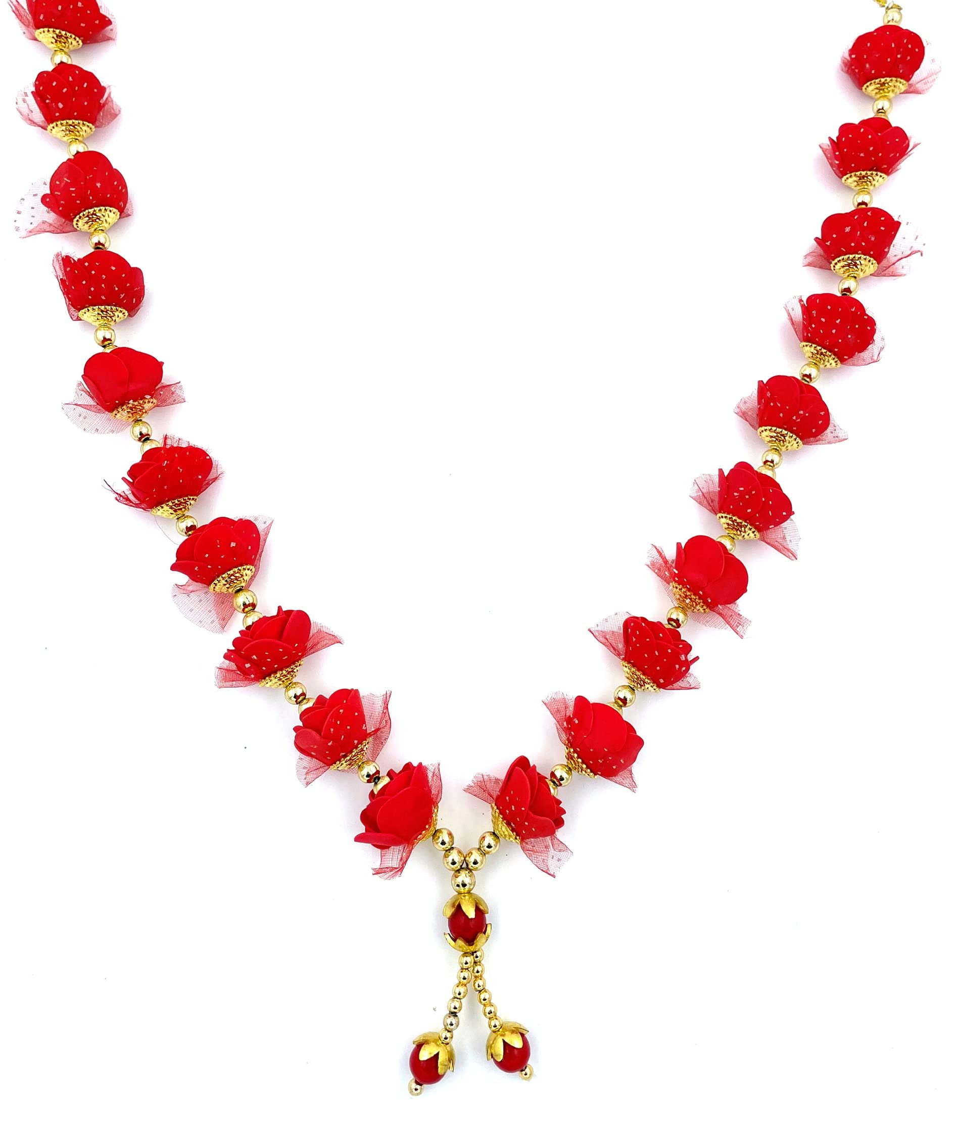 Bhakti Lehar (Size: 16 Inch) Artificial Red Foam Rose Flower Garland ...