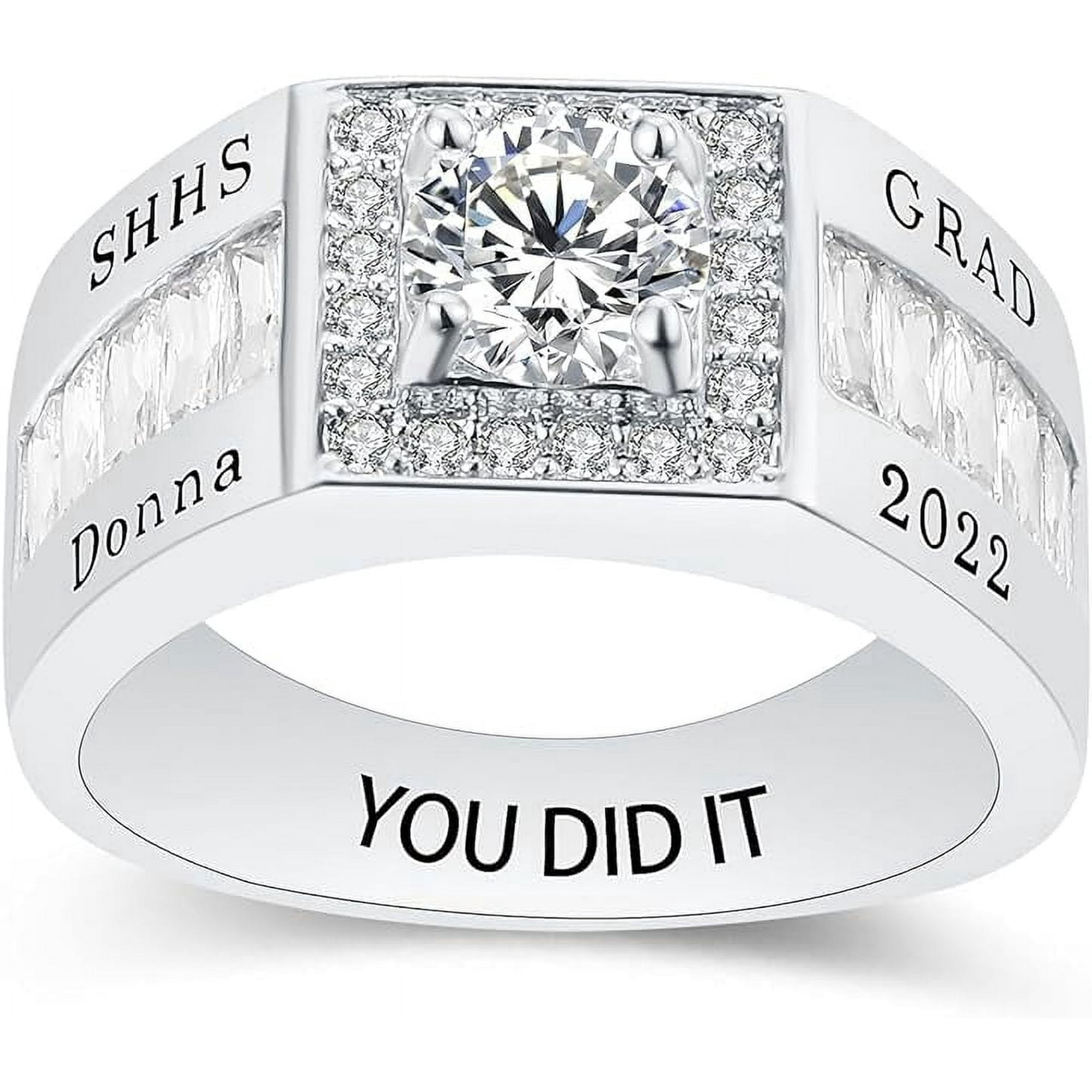 Bhavani Gems CLASS RING Fully Personalized Customized Class Ring Men's ...