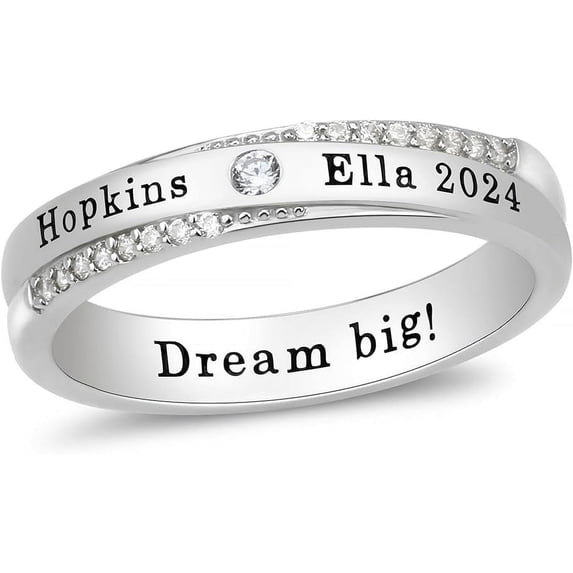 Bhavani Gems Sterling Silver women's high school class rings-graduation ...