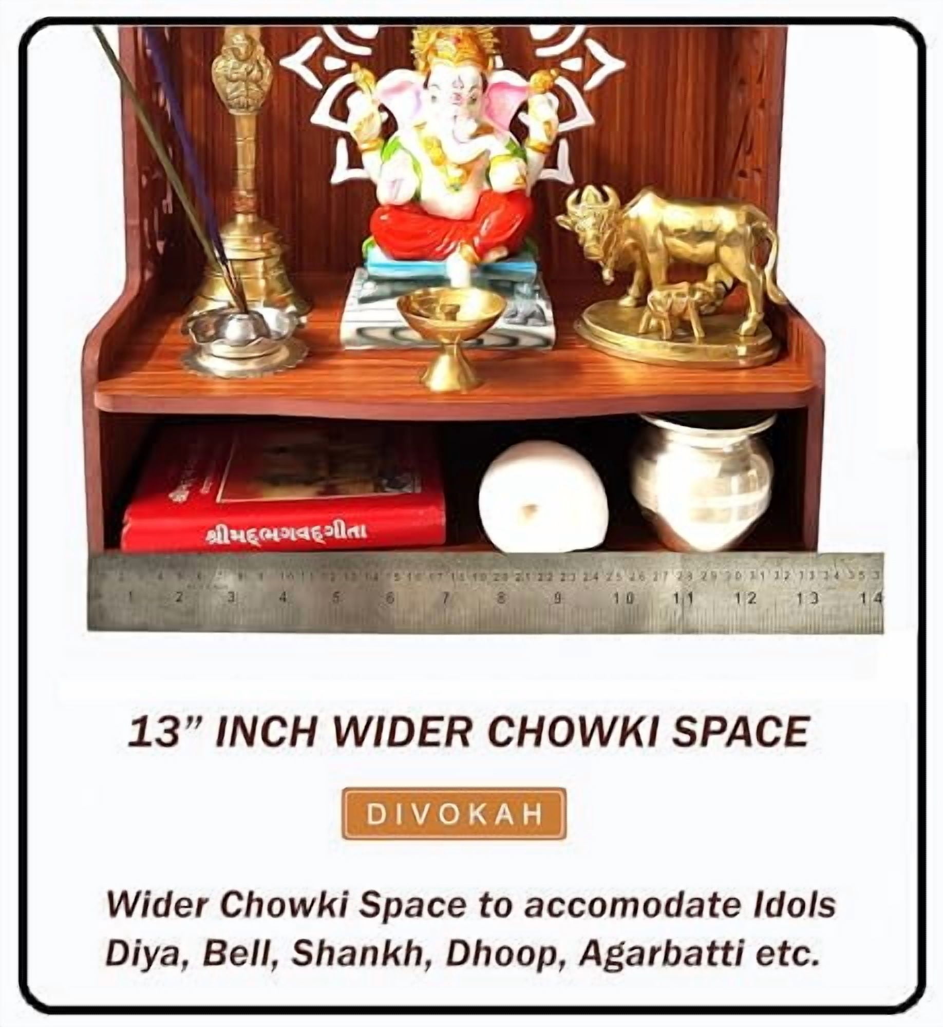 Bhavya Enterprise Divokah Beautiful Mdf Wooden Temple/Pooja Mandir For Home And Office/Wall ...