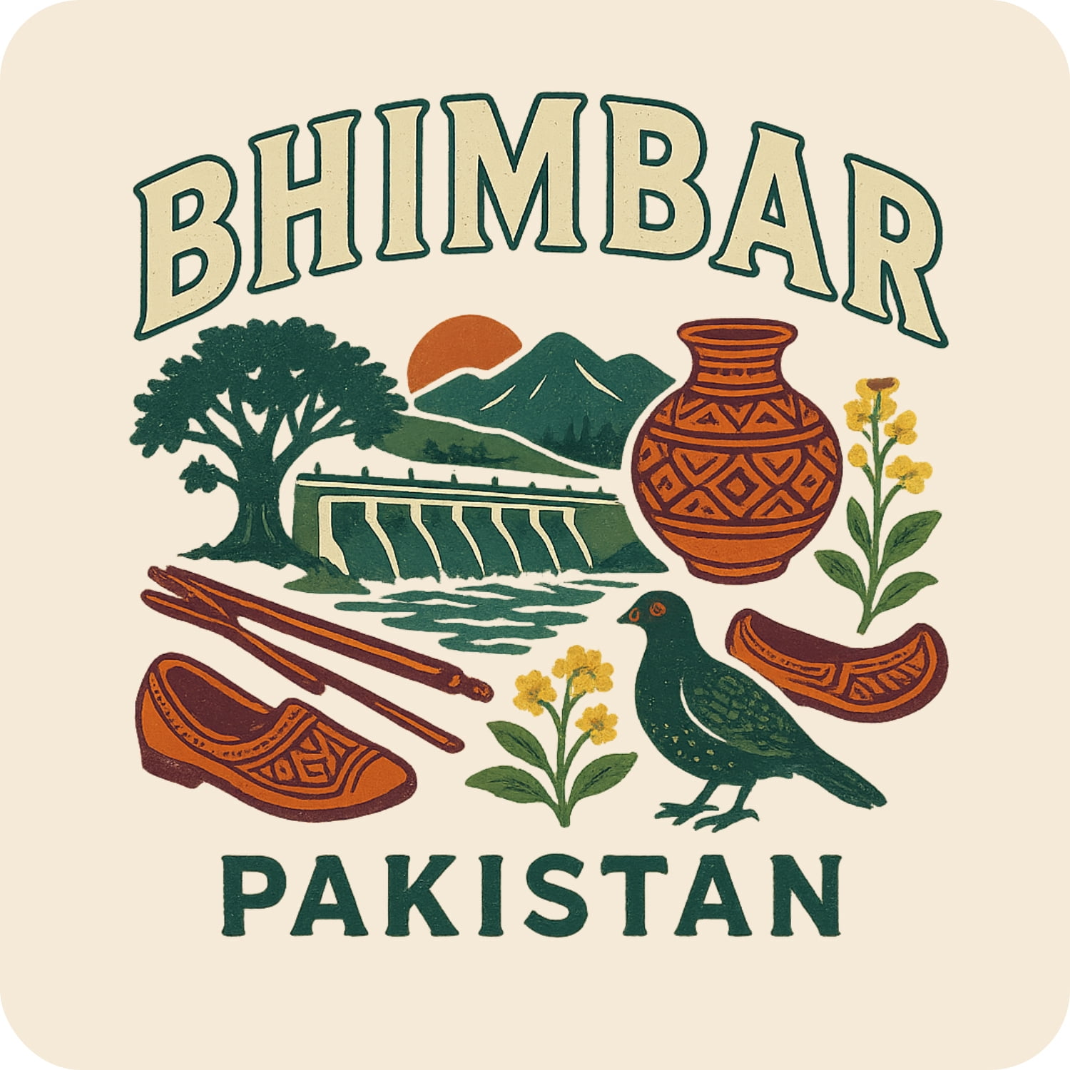 Bhimbar Pakistan Keepsakes Souvenir Vinyl Sticker – Destination Travel ...