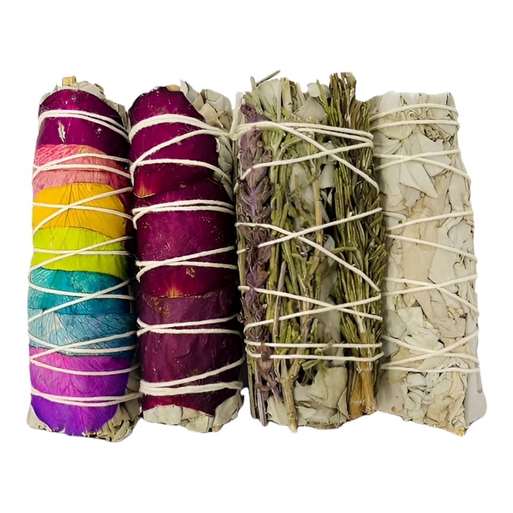 Bholi Sage Plus Sage Smudge kit Rosemary Lavender White Sage Rose with ...