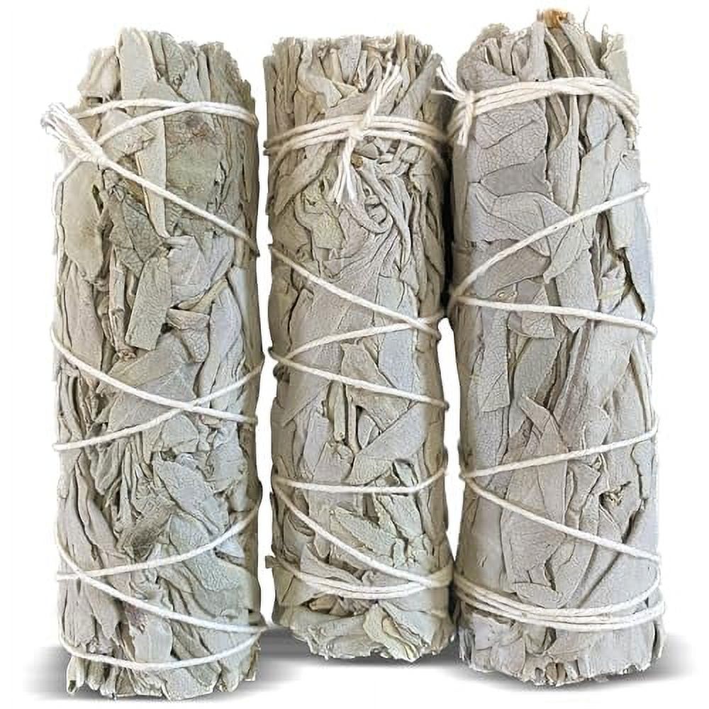 3 Pack Mixed White Sage and Copal Leaves Smudge Sticks | Grown in California Smudge Bundles with ...