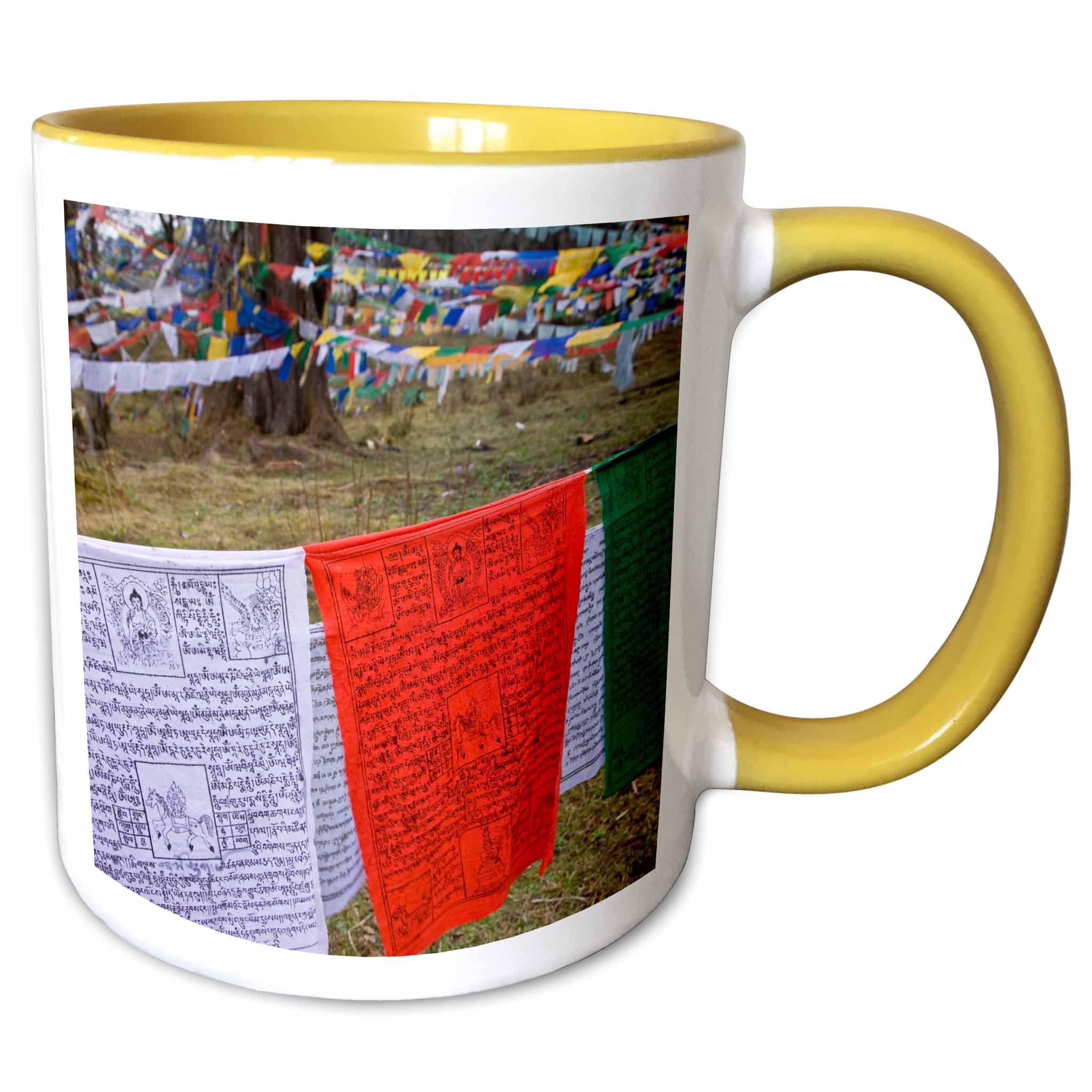 3drose, Bhutan, Dochu La. Prayer Flags on the Hillside Forest-as04 ...