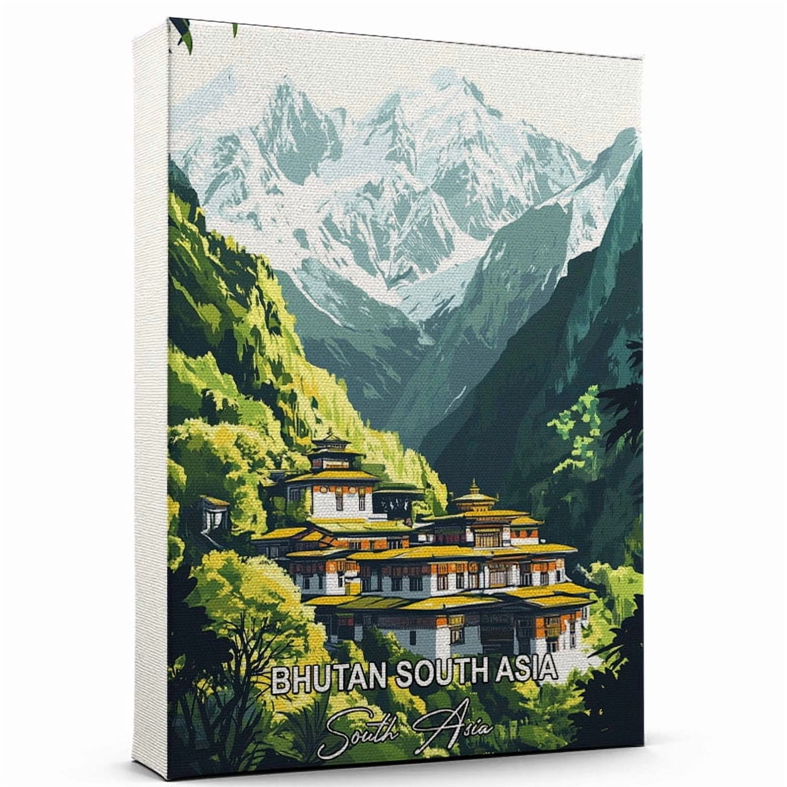 Bhutan South Asia Travel Canvas Wall Art – South Asia Canvas – A Scenic ...