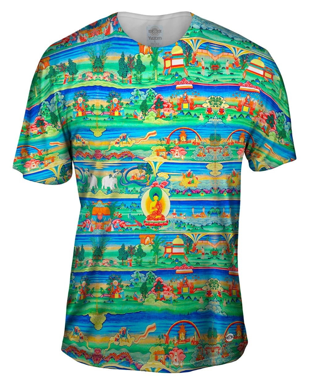 Bhutanese Painted Thanka of the Jataka Tales Mens T-Shirt All Over ...