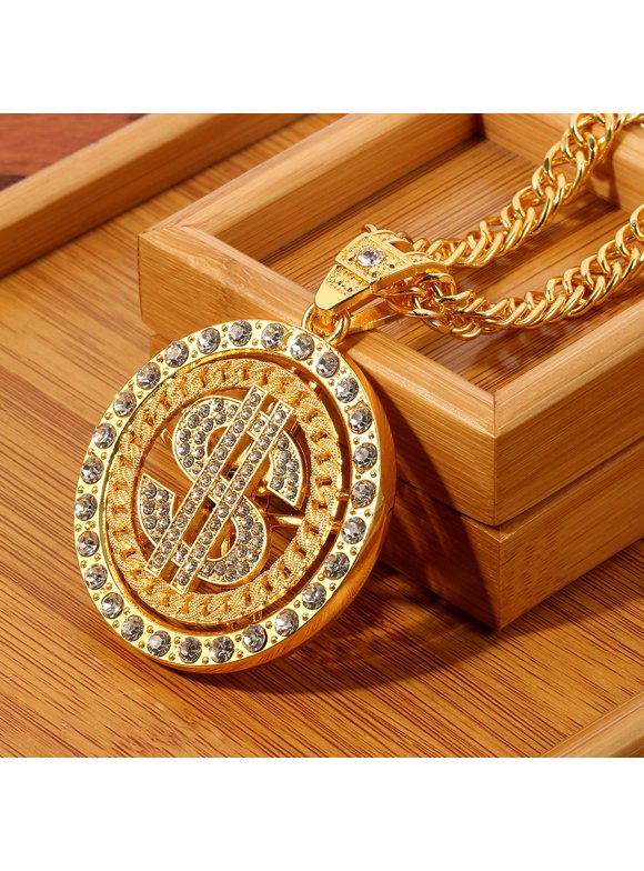 Gold Dollar Sign Necklace