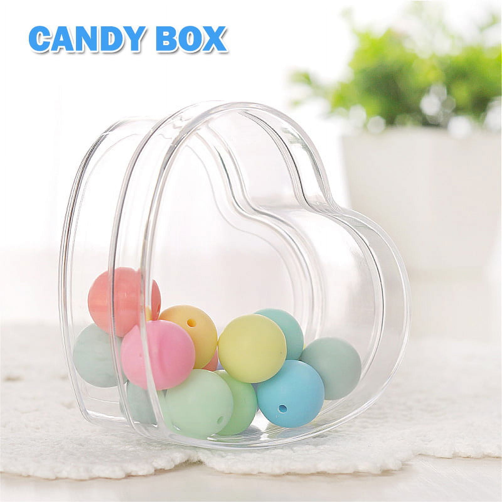 Bhxteng Heart Shape Candy Box Food Grade Transparent Plastic Candy Box ...