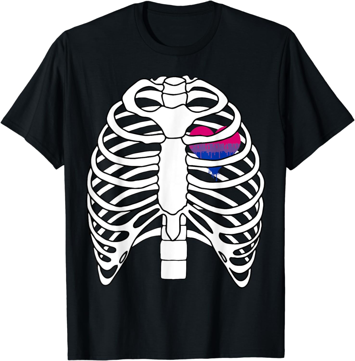 Bi Bisexual Heart Rib Cage Pride Flag LGBTQ Cool LGBT Gift T-Shirt ...