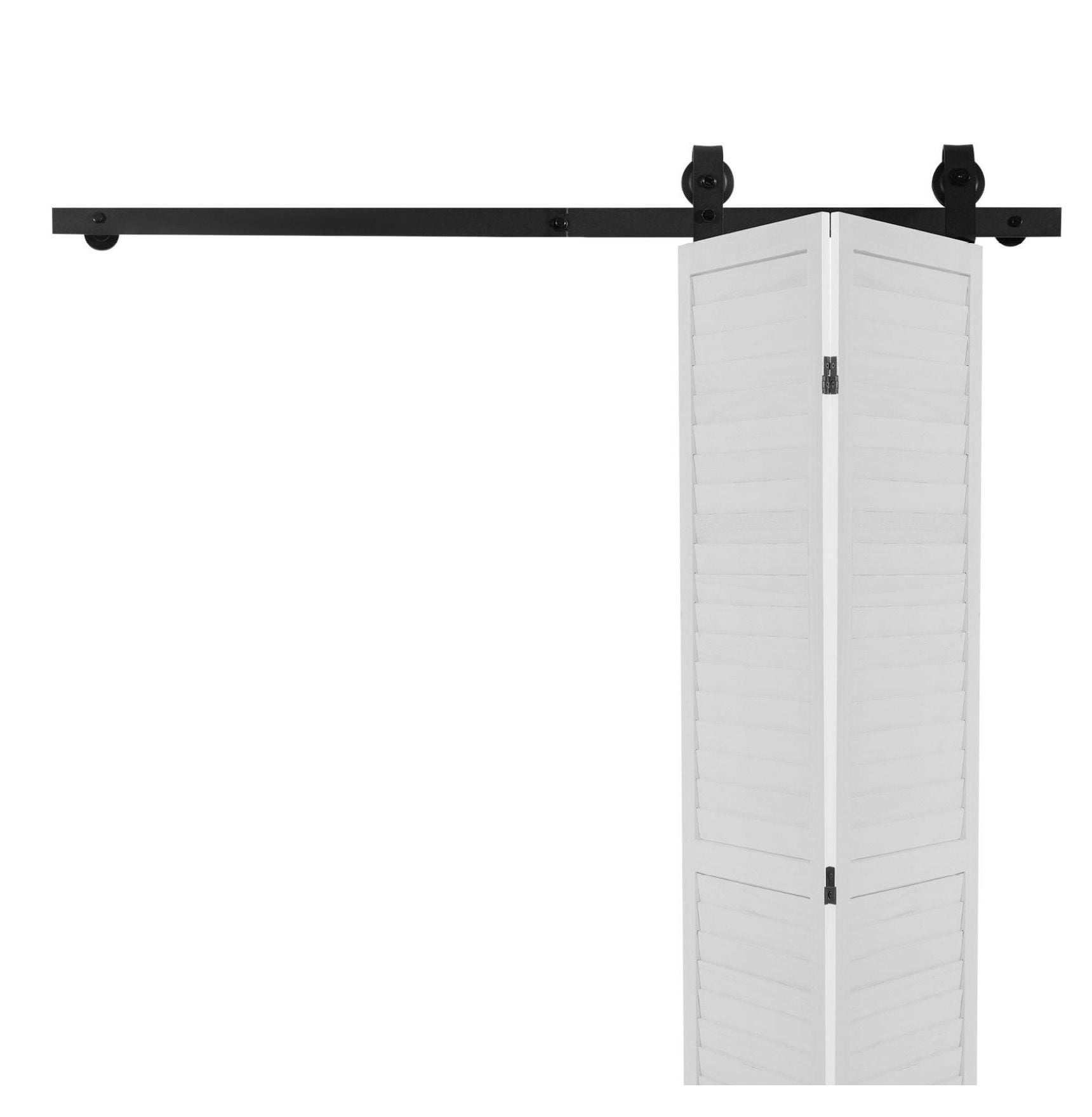 Bi-Fold Barn Door Hardware Kit 52" for 2 x 24" Doors - Black Steel ...