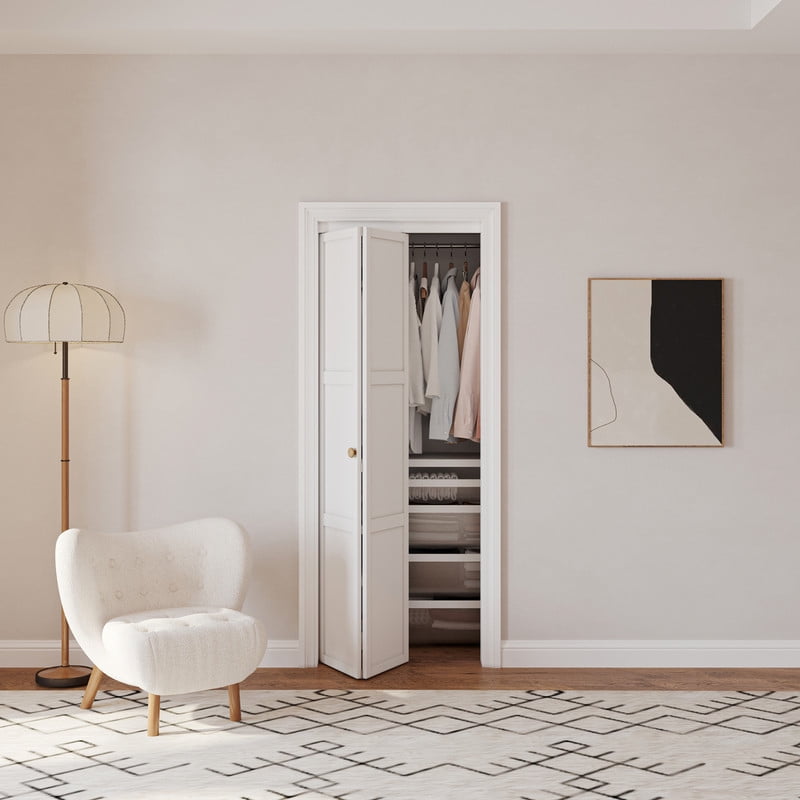 Bi-Fold Doors 30" x 80" Folding Closet Door with Hardware Kit, 3-Panel ...