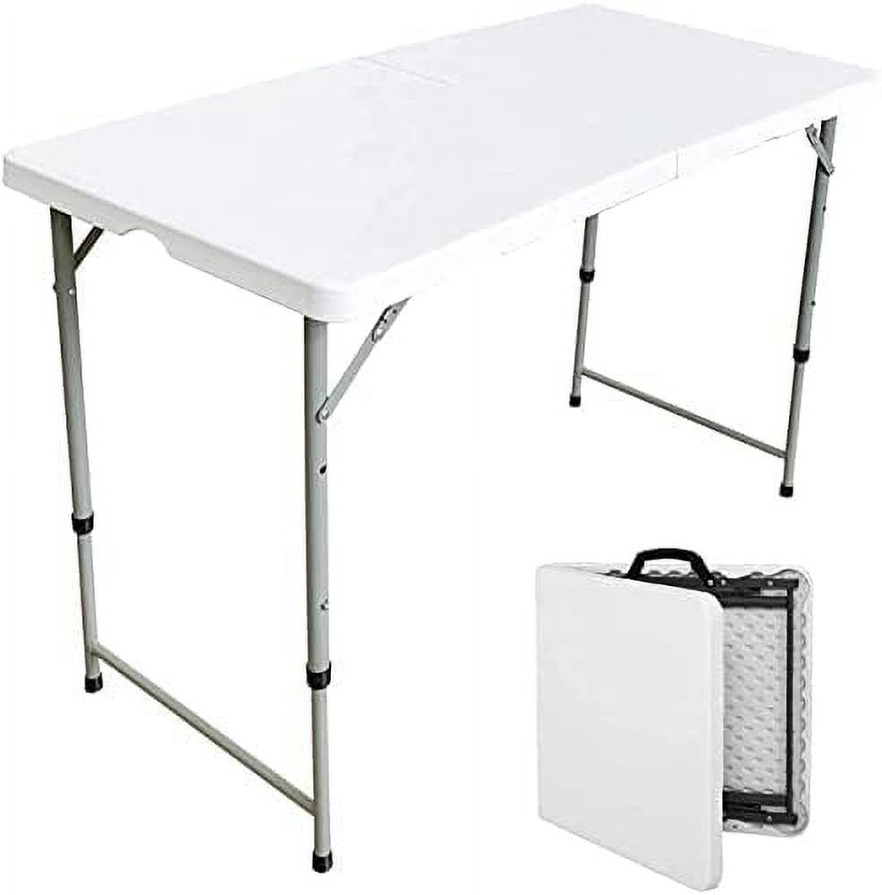 Bi-Fold Folding Table - Portable Plastic Indoor/Outdoor Picnic Party ...
