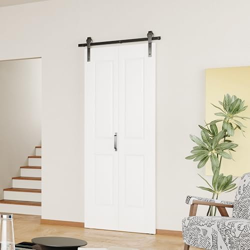 Bi-Fold Sliding Barn Door 30"（15" x2） x 84", 4-Panel with Sliding ...