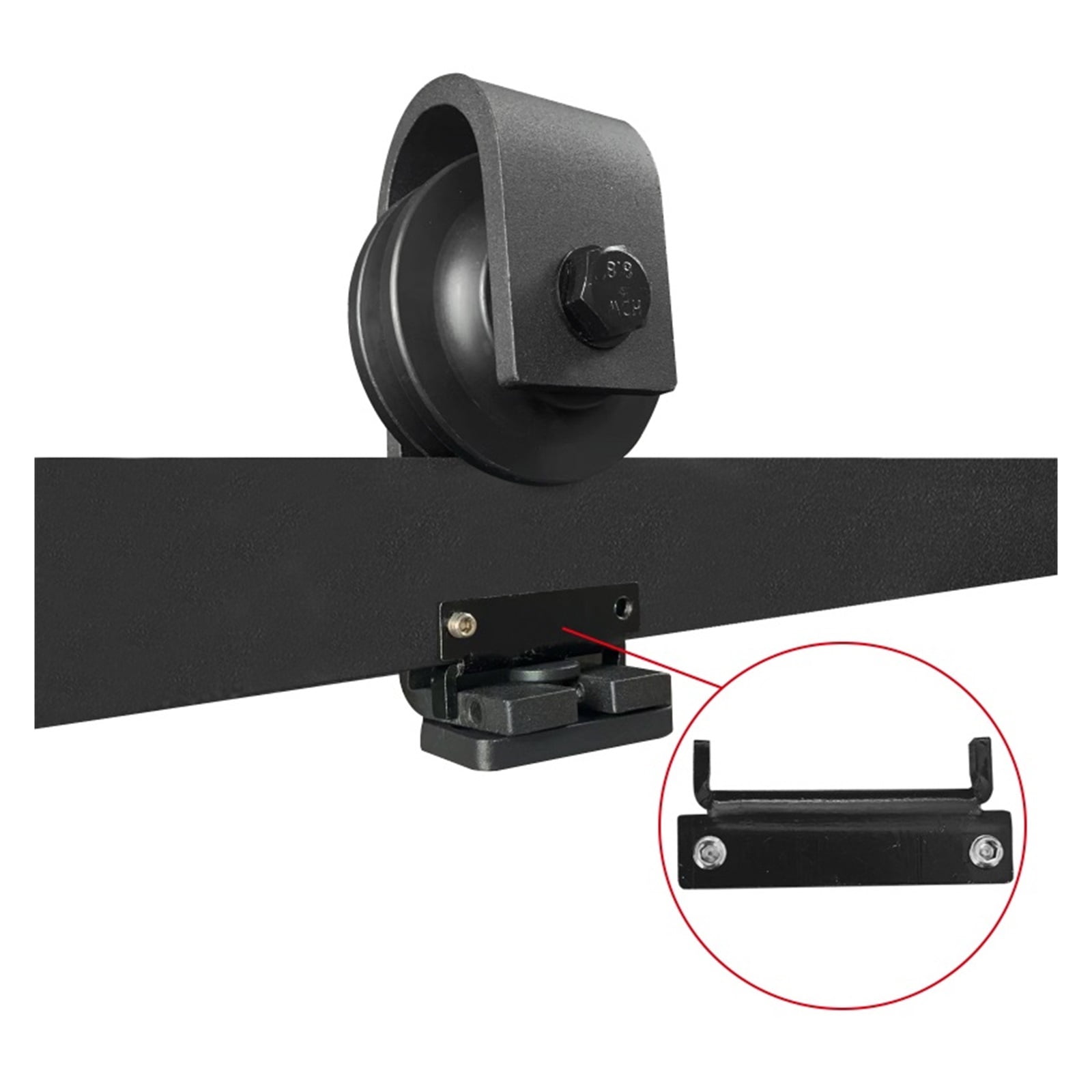 Bi-Folding Sliding Barn Door Hardware Kit, Heavy Duty Black Roller ...