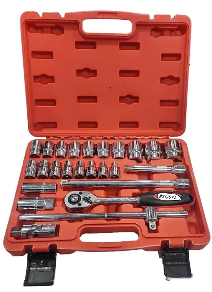 Bi-Hexagonal Socket Set - 1-2inch Square Drive, 25 Pcs, 12pel Goti Set ...