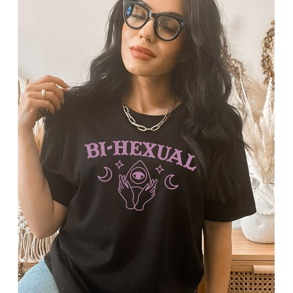 Bi-Hexual Black Unisex T-Shirt, Funny Halloween Graphic Tee, Spooky ...