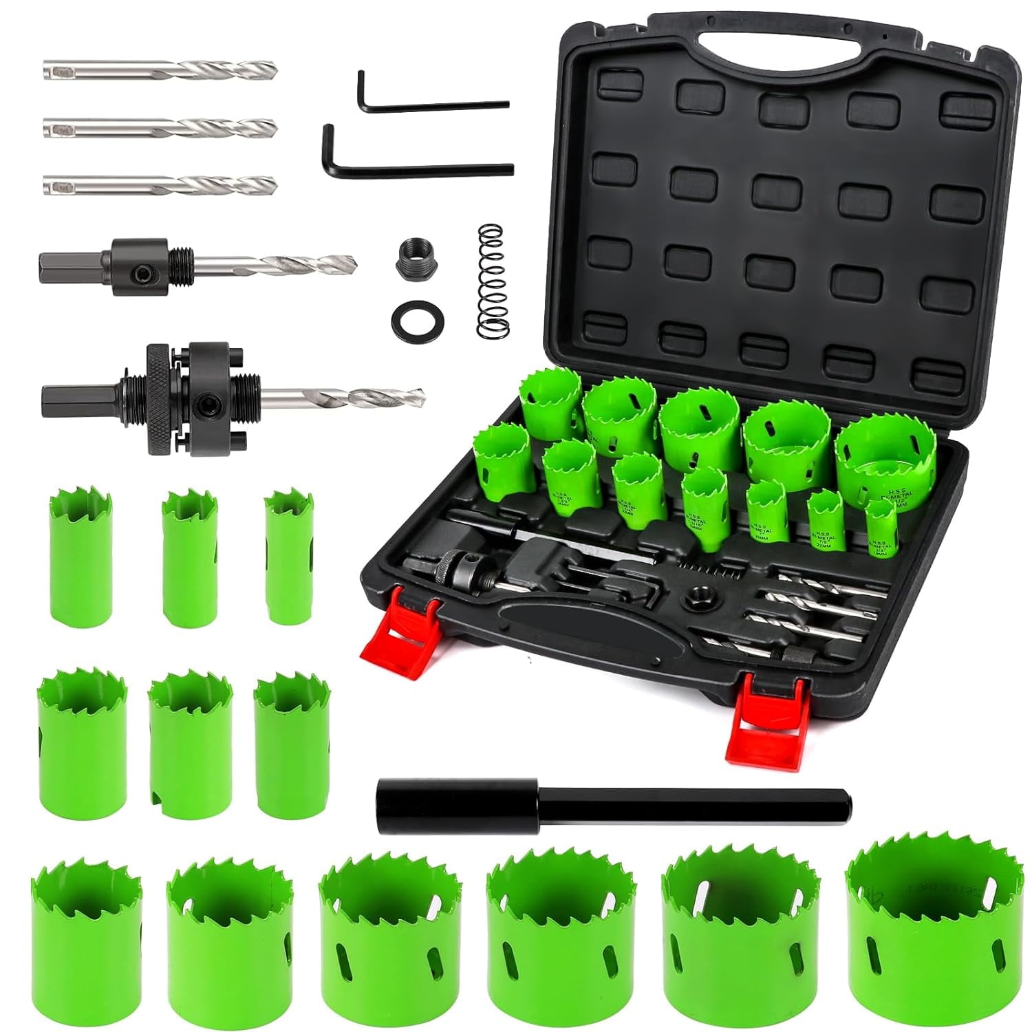 Bi-Metal Hole Saw Kit, 22PCS Hole Saw Set with 3/4" to 2-1/2" 12 PCS ...