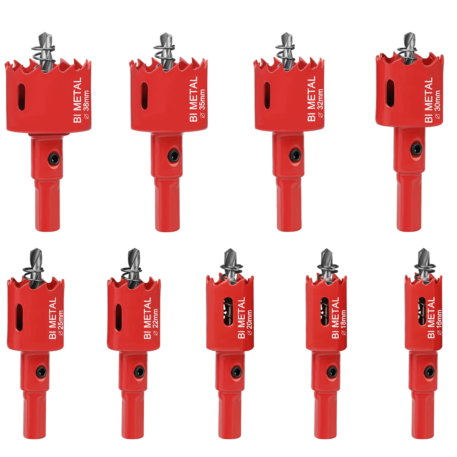 Bi-Metal Hole Saw Kit,Tonsiki 9PCS HSS Hole Saw Set 5/8" to 1-1/2" with ...