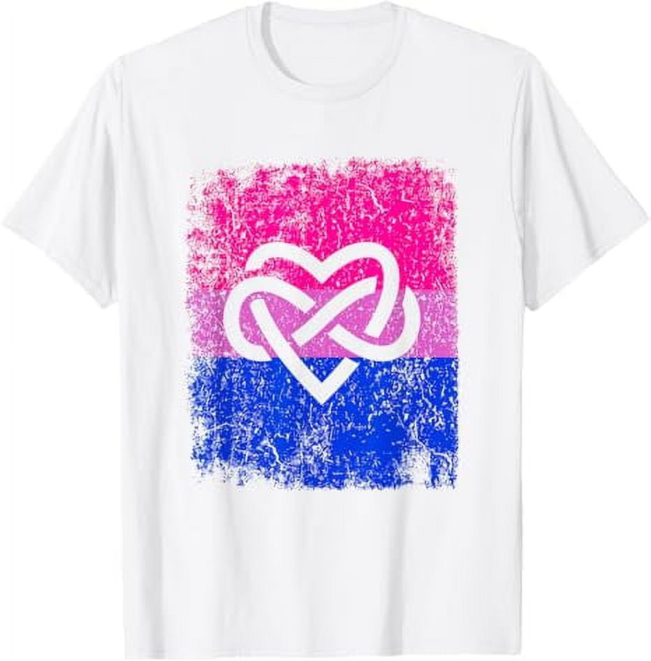 Bi Poly Proud Polyamory Pride Flag Bisexual Distressed T-Shirt ...
