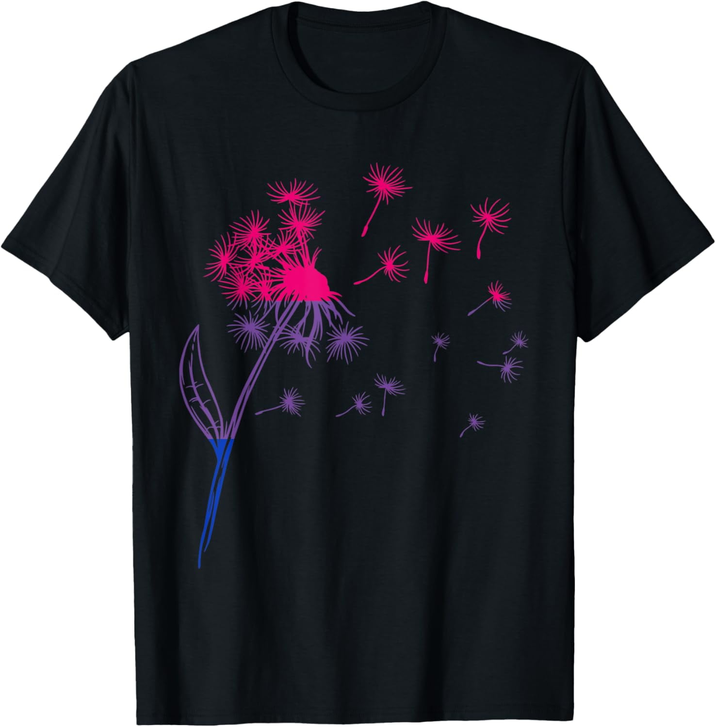 Bi Pride Dandelion Flower Bisexual Flag Bisexuality Bisexual T-Shirt men and women can wear ...