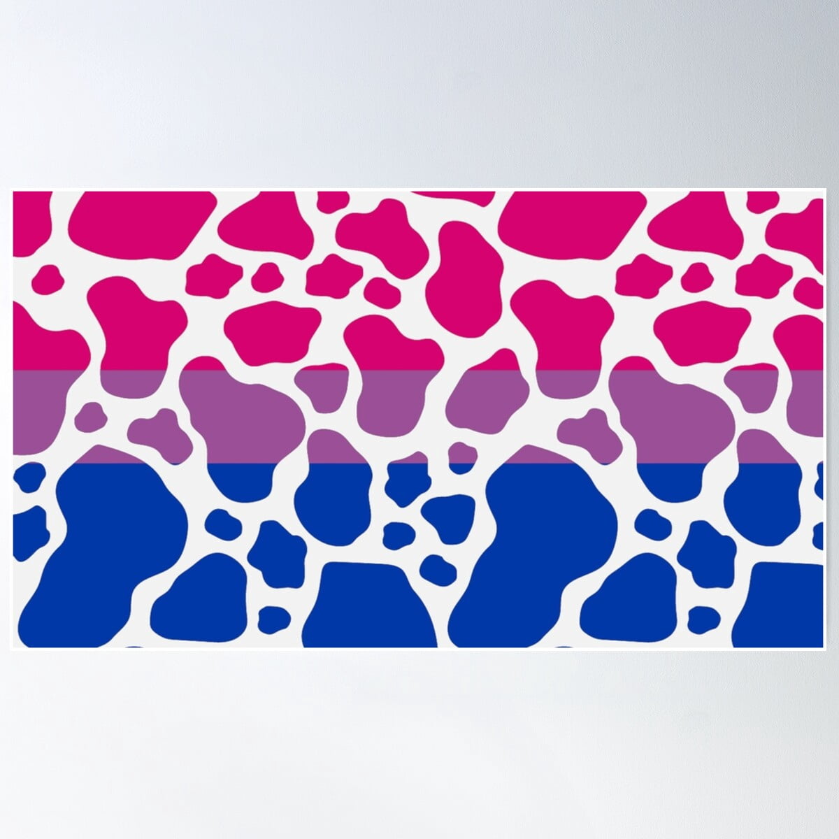 Bi Pride Flag Cow Print Poster Wall Art, Modern Wall Decor For Living ...