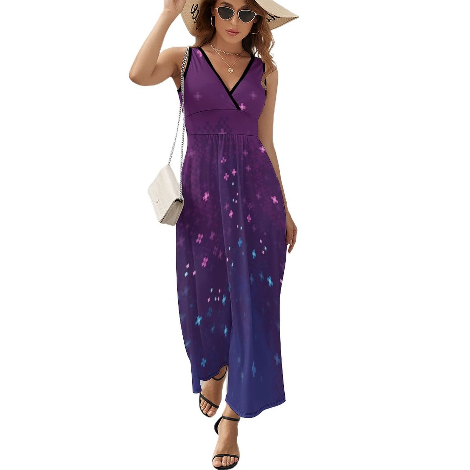 Bi Pride Flag Galaxy (8bit) Sleeveless Dress dresses for prom luxury ...