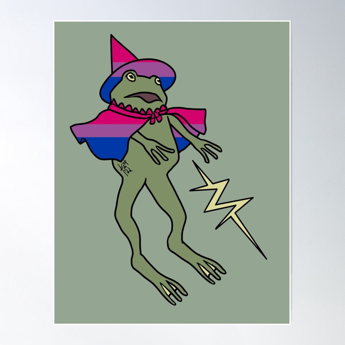 Bi Pride Frog Poster Wall Art, Modern Wall Decor For Living Room ...
