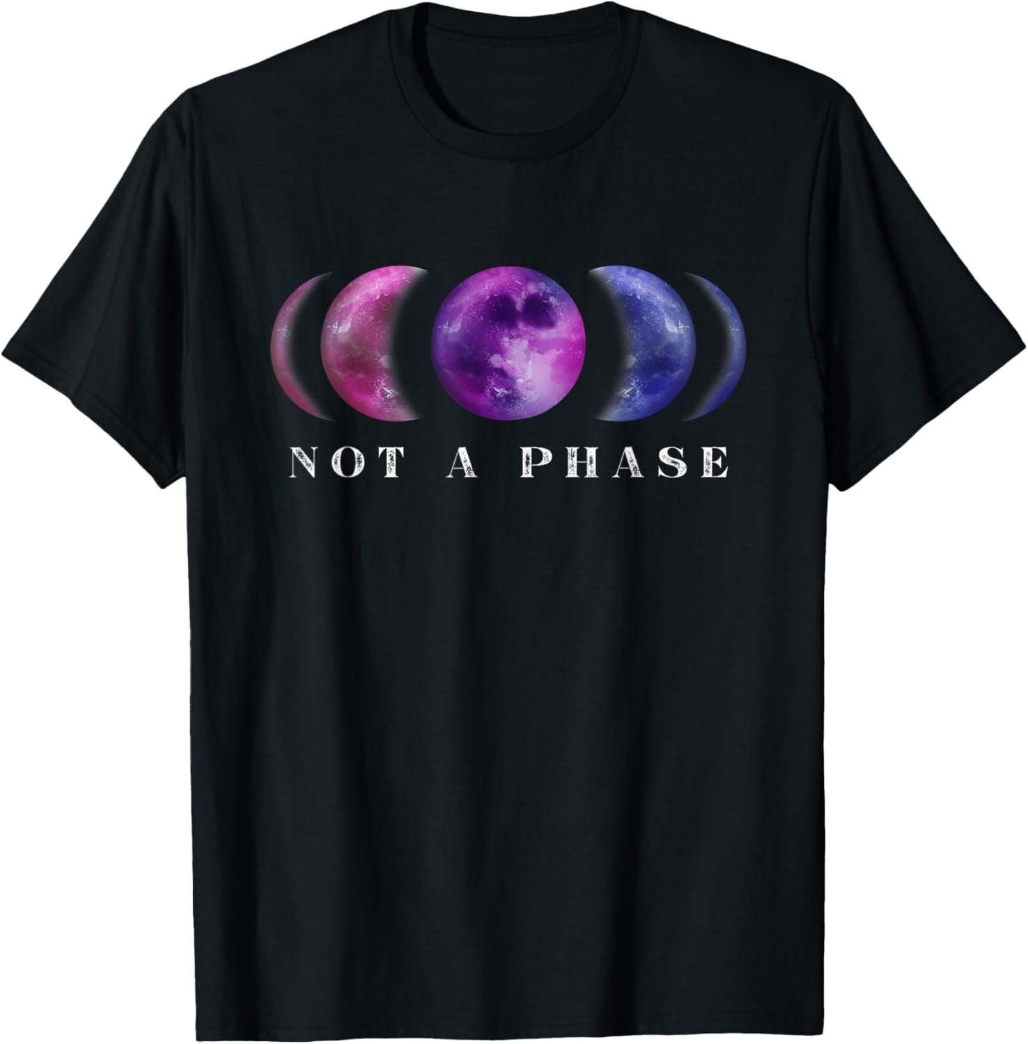 Bi Pride Not an Phase Bisexual Flag Pride The Moon LGBT T-Shirt Tops ...