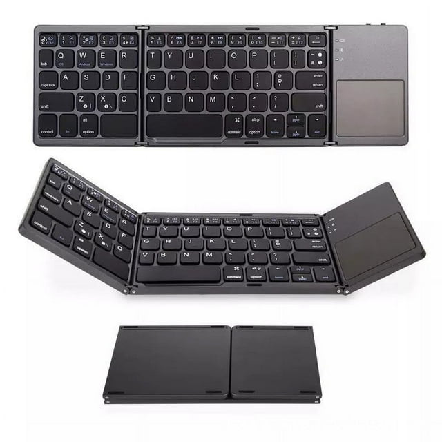 Bi-fold/Three Fold Wireless Foldable Keyboard Computer Office Silent ...