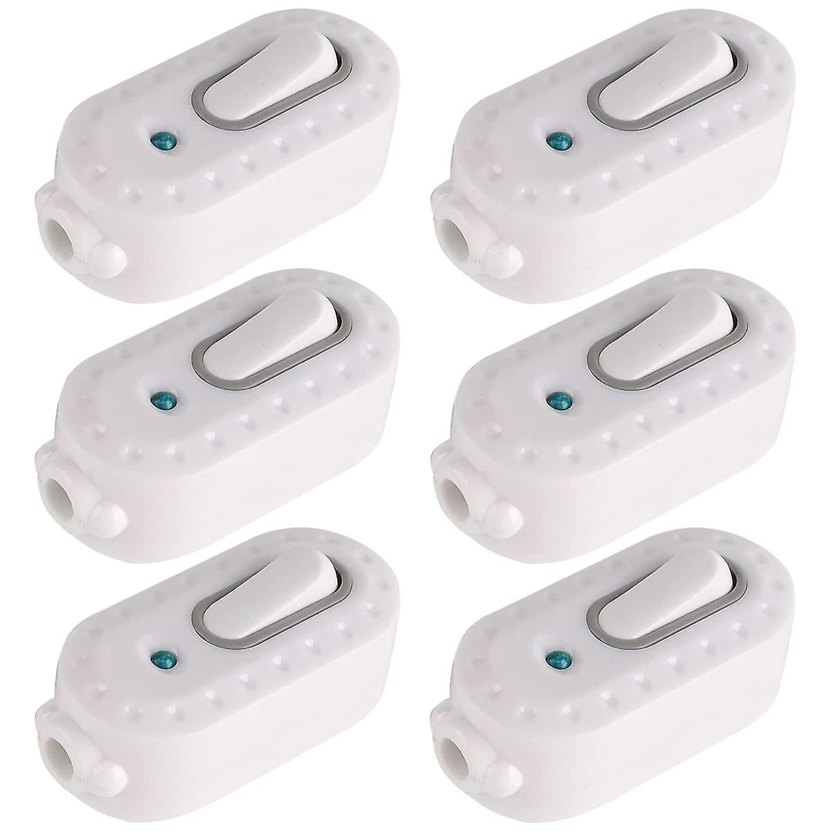 Bi-polar Switch,6pcs 6a Compact Plastic On/off Toggle Led In-line Cord ...