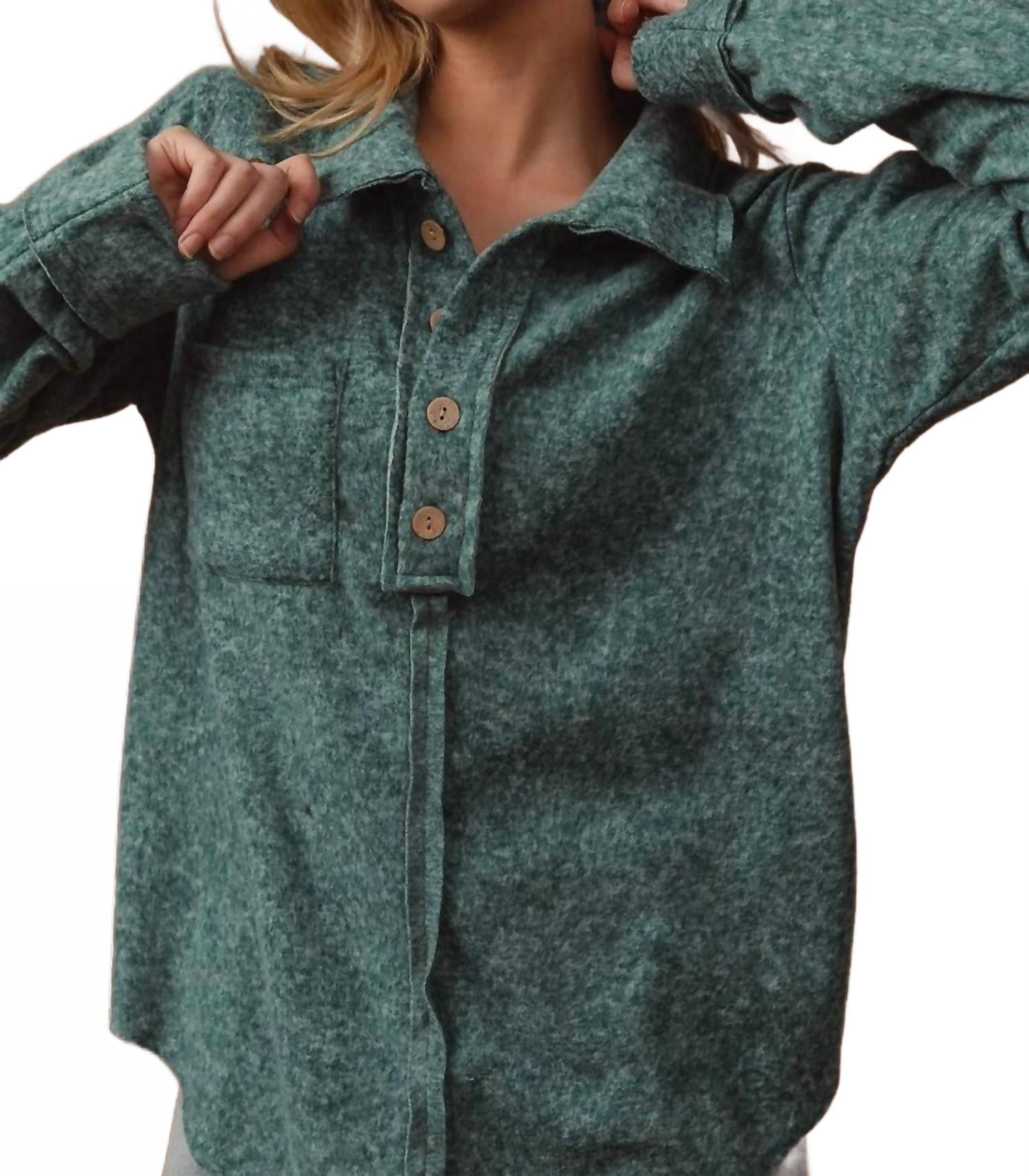 BiBi Brushed Buttoned Collar Top - Walmart.com