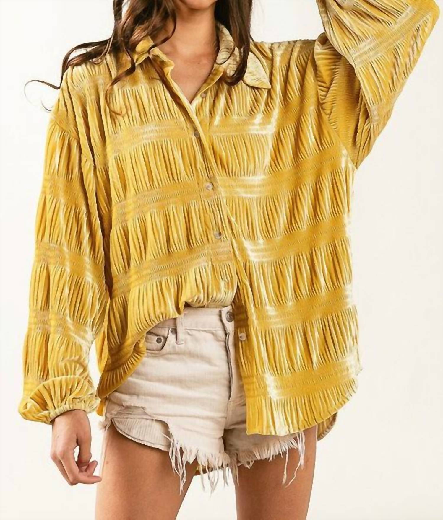 BiBi Textured Button-Up Shirt - Walmart.com