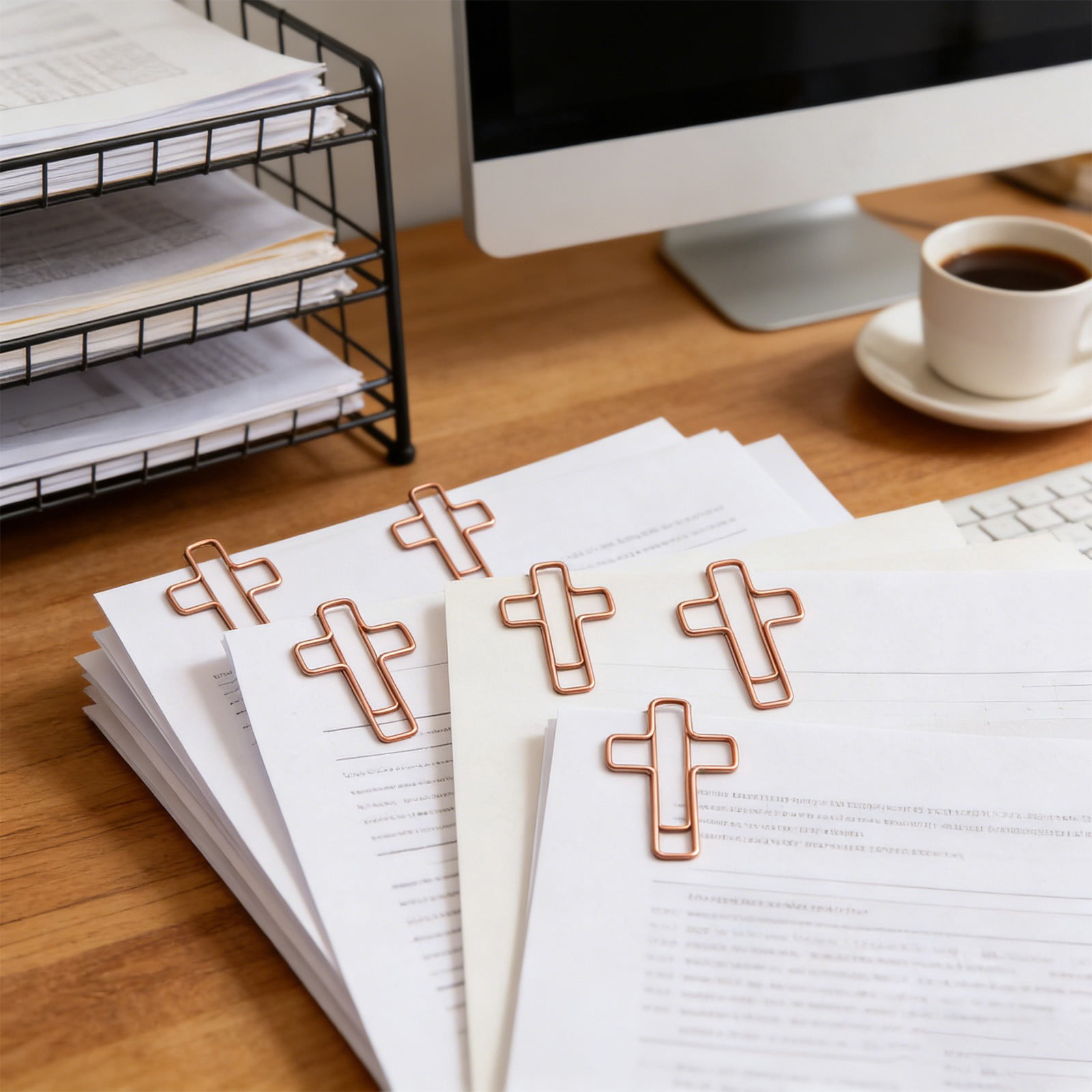 BiFandian 10 PCS Gold Cross Paper Clips, Creative Bible Paper Clips ...